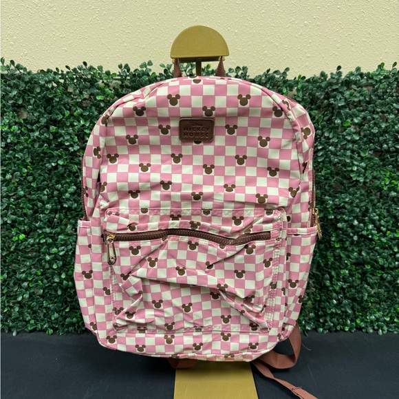 Disney | Bags | Disney Mickey Mouse Adult Pink Checkered Travel ...